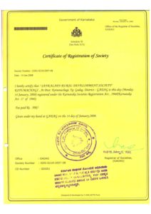 Registration certificate | Sankalpa Rural Development Society